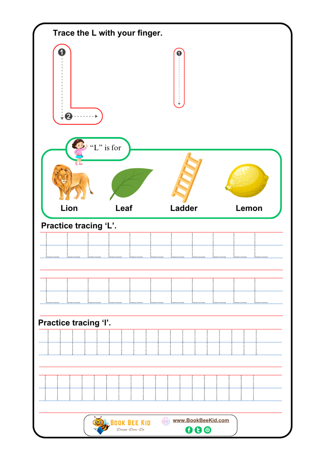 KINDERGARTEN-tracing-letters - bookbeekid