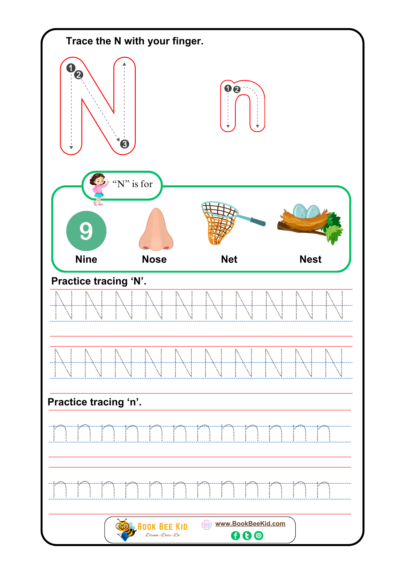 KINDERGARTEN-tracing-letters - bookbeekid
