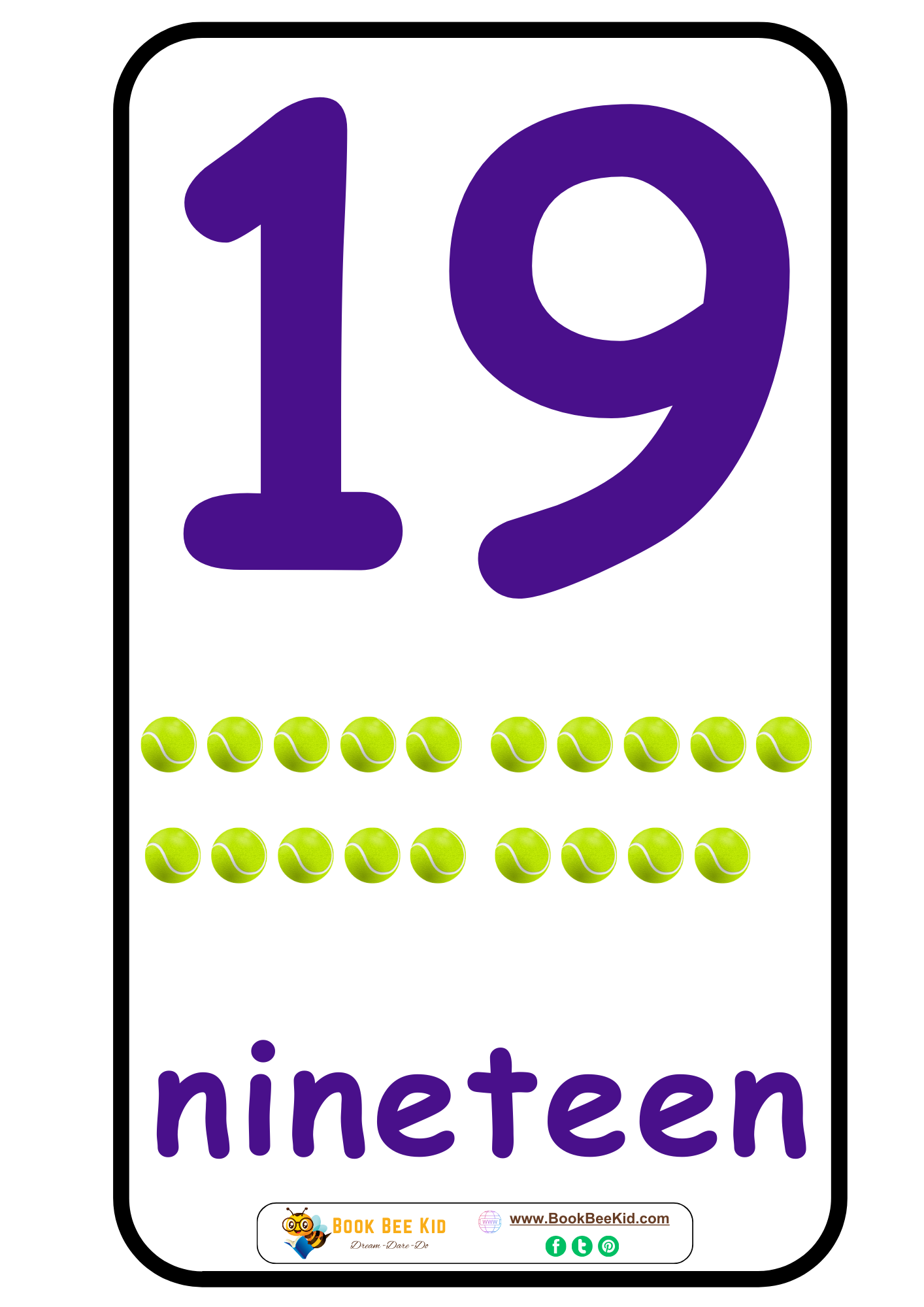 KINDERGARTEN-Numbers(1-20) - bookbeekid