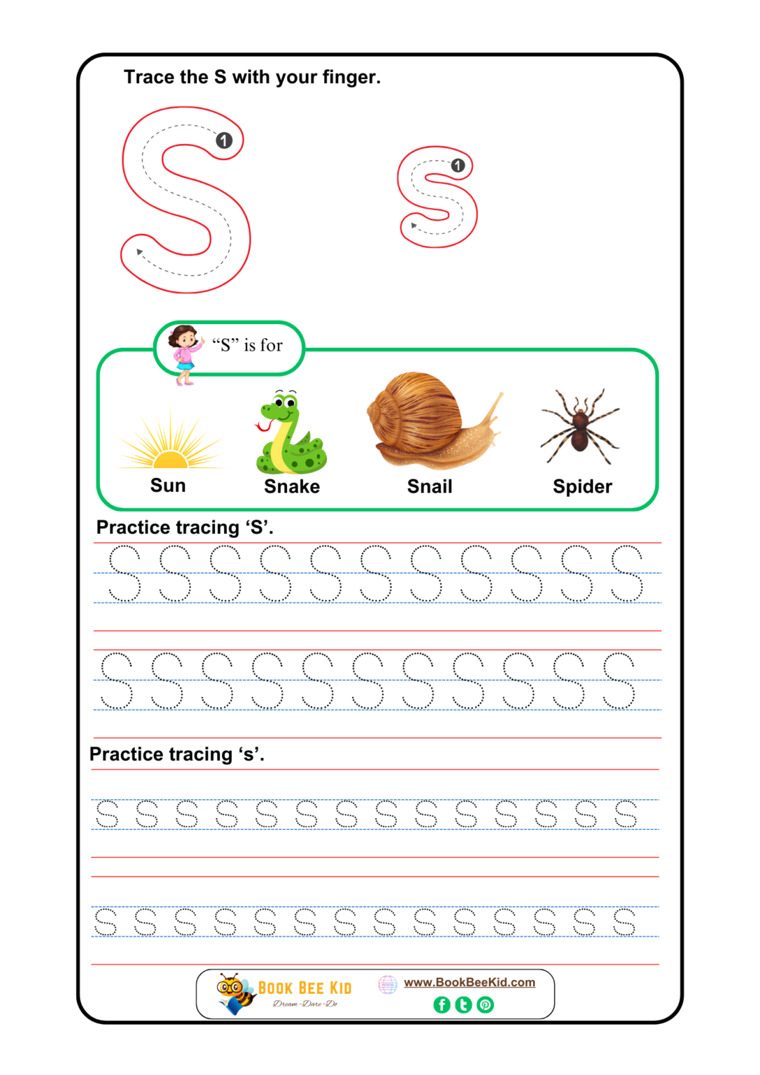 KINDERGARTEN-tracing-letters - bookbeekid